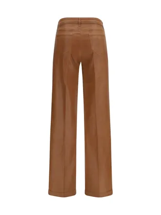 L'agence Womens Clayton Coated Wide Leg Jeans Light Cognac Cotton; Elastane; Spandex