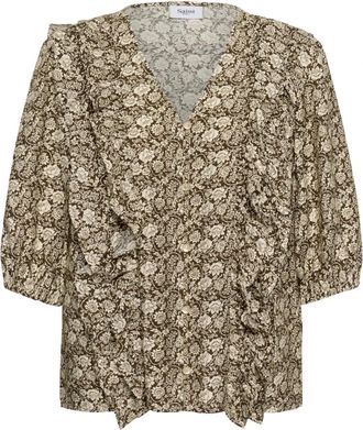 Saint Tropez Flower Paper 3052 - - Blouses & Shirts - Damen - Beige - S