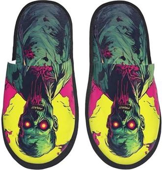 Generic Pantoufles DHiver Cr&acirc;ne De Zombie N&eacute;on Peluche Hiver Pantoufles Lavables Maison Slippers Pour H&ocirc;tel Homme Automne L