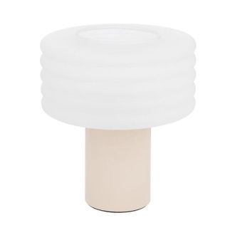 Atmosphera Atmosphera - Lampe &agrave; Poser en Verre Asti 36cm Beige