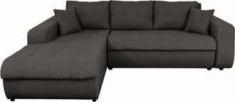 Usinestreet Canapé dangle SUZIE convertible en Tissu - Angle Gauche, Gris foncé