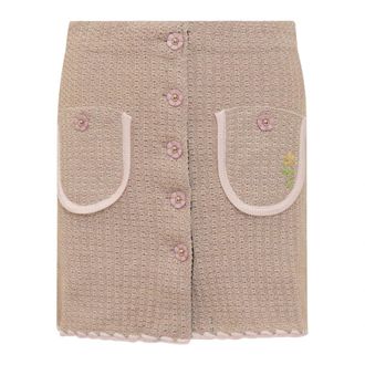 Cormio Gestrickter Kurzer Rock - - Skirts - Damen - Beige - 2XS