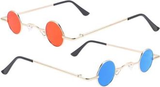 Holibanna 2 pièces Steampunk Rondes Vintage Mini pour Hommes et Femmes Monture Métallique Protection UV pour Voyage Fêtes et Usage Quotidien