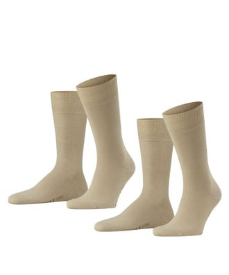Falke Herren Socken Swing Multipack M So Baumwolle einfarbig 2 Paar, Beige Sand 4320, 43-46