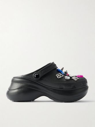 Balenciaga Sabots En Caoutchouc À Ornements X Crocs - Noir
