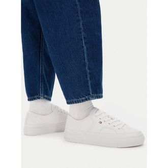 Tommy Hilfiger Sneakers Tommy Hilfiger Platform Vulc Piping Ltr FW0FW09393 Wei&szlig;