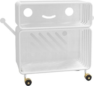 Generic Roboter-Bücherregal, Schmiedeeisen-Lagerregal ist stabil und robust, mit beweglichen Füßen, geeignet for Wohnzimmer, Schlafzimmer und Büro(Color1,60x3