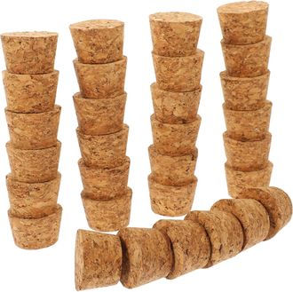 Cabilock Glas Flaschenkorken DIY Korken Wein Stopfen Ersatz Glas Wein Stopfen Flasche Holz Stopfen Korken Getränke Flaschenverschluss Flaschenverschluss Hellbr