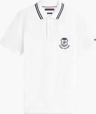 Tommy Hilfiger Polo droit &agrave; logo en coton m&eacute;lang&eacute;
