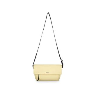 Jil Sander Femme, Sacs, Beige, Taille: ONE Size Sac bandoulière en coton et cuir