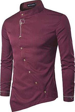 Generic Chemise Homme sans Repassage - Chemises pour Hommes Chemises &Agrave; Manches Longues Slim Fit Cardigan Printemps Casual Revers Tops Hauts Classiques Boutonn