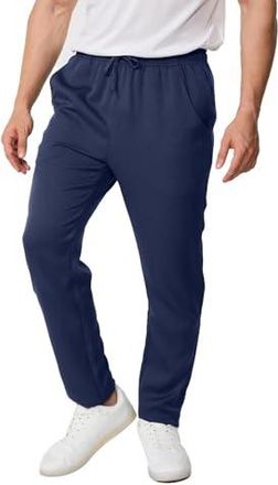 Generic Pantalon d&eacute;contract&eacute; &agrave; coupe droite pour homme - Pour le bureau et le port intelligent - Taille &eacute;lastique - Pantalon de printemps confortable, bleu ma
