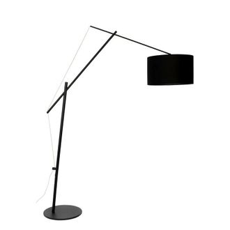 M&S Collection M&s - Lampadaire 50x168x210 cm en tissu et m&eacute;tal noir