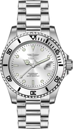 Invicta Pro Diver 50587 Herrenuhr - Quarzwerk - Edelstahl mit silbernem Zifferblatt - 40 mm