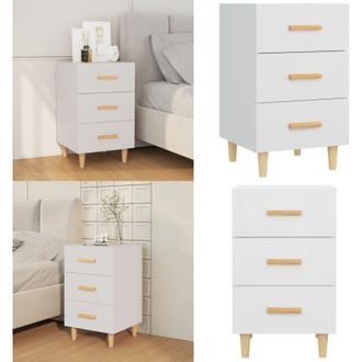 vidaXL Nachttisch Weiß 40x40x66 cm Holzwerkstoff - Nachttisch - Wohnzimmer - Beistelltisch - Weißer Nachttisch - Holzmöbel - Home & Living