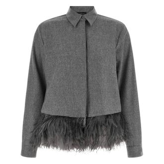 Fabiana Filippi Chemise Flanelle Boxy - Femme - Blouses et Chemises - Gris - Taille: 38 FR