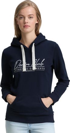 Tom Tailor Damen 1048419 Hoodie Sweatshirt mit Logo-Print, 10668-Sky Captain Blue, M