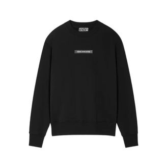 Versace Jeans Couture Schwarzer Basic Logo Pullover - - Sweatshirts & Hoodies - Herren - Schwarzk - XS