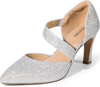 Dream Pairs Escarpins Femme Confortable Chaussure à Talon avec Bride Asymétrique Escarpin,Size 39,Argent-Glitter,SDPU2350W