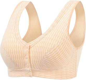 Generic Soutien-gorge 2026 pour femme - Couleur unie - Printemps et &eacute;t&eacute; - Poitrine ouverte - Bouton ouvert - Style gilet grande taille pour personnes &acirc;g&eacute;es mo