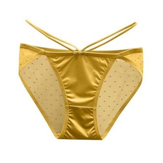 Generic Culotte en soie glacée pour femme - Taille basse - Sans coutures - Respirant - En coton - Tangas érotiques - Pour femme - Doux - Stretch - String doux