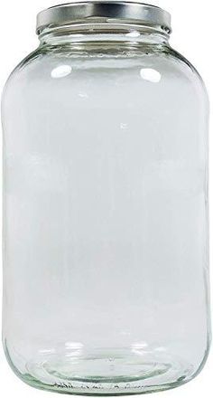 mikken Art Mikken XXL Bocal en verre avec fermeture &agrave; vis argent&eacute;e et &eacute;tiquette inscriptible