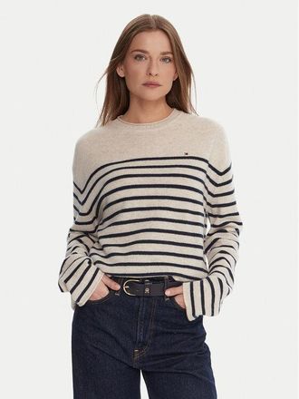 Tommy Hilfiger Pullover WW0WW46438 Écru Regular Fit