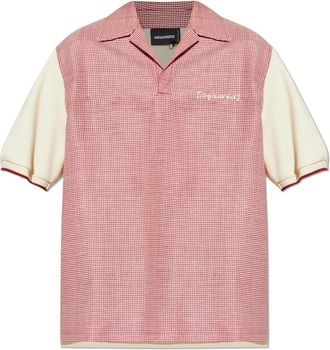 Dsquared2 Homme, Tops, Rouge, Taille: 3XL Polo Confectionn&eacute; en Mat&eacute;riaux Combin&eacute;s