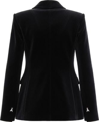 Patrizia Pepe Stretch Velvet Blazer - Black