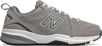 New Balance Herren 608v5 in Grau/Wei&szlig;, Leder, Gr&ouml;&szlig;e 42.5