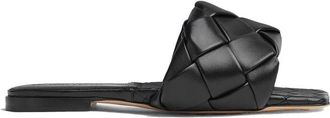 Bottega Veneta Femme, Chaussures, Noir, Taille: 36 EU Lido Intrecciato Flat Sandales
