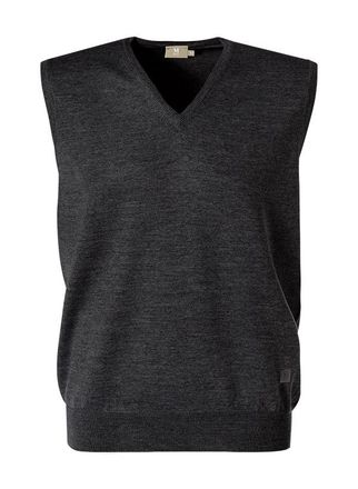 Maerz MAERZ Muenchen Herren Pullunder grau Merinowolle unifarben