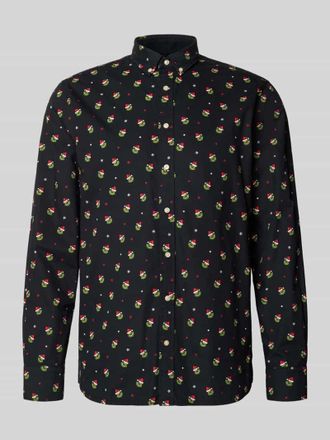 Montego Regular Fit Freizeithemd mit Button-Down-Kragen im Allover-Look