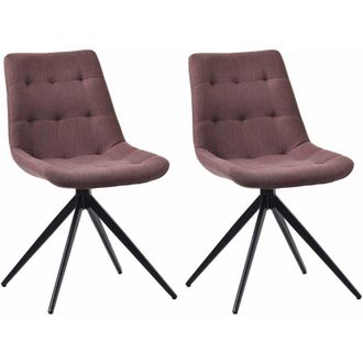 Clp Lot de 2 chaises de salle à manger Merna Marron Tissu