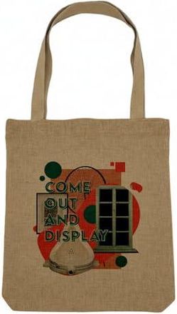 Fabulous Sac Shopping Tote Bag Aspect Lin - Come Out And Display Art Moderne Contemporain - Sac de Courses Toile Epaisse 360g Beige Naturel Cabas Port&eacute; Epaule 