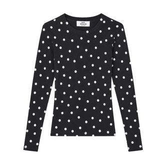 Mads Norgaard Tuba Tee Long Sleeve - - Knitwear - Damen - Schwarzk - XS