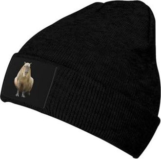 Generic Bonnet en Tricot Mignon-Capybara-Rongeurs-Animal Dr&ocirc;le Wo Mode Bonnets Thermique Bonnet Hiver pour Ext&eacute;rieur lescalade Femme