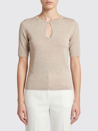 Max Mara Slim-Fit-Top aus reiner Seide mit kurzen &Auml;rmeln und Rundhals