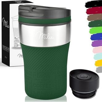 Milu Mug Isotherme Etanche 210mL I Thermo Caf&eacute;-Th&eacute; I Tasse isol&eacute;e pour caf&eacute; et th&eacute; &agrave; emporter, Double Paroi Isol&eacute;e sous Vide, Acier Inoxydable I Tasse de V