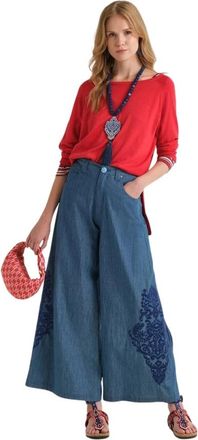 Maliparmi Maliparmi, Femme, Jeans, Bleu, Taille: 42 FR Ikat on Chambray Pantalons