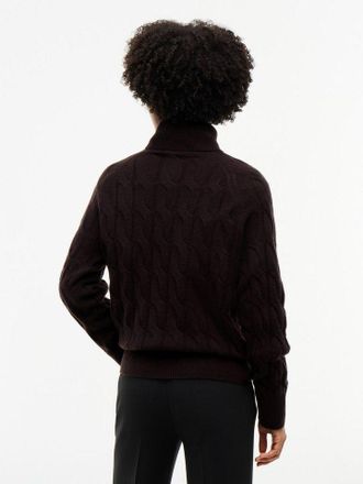 Tommy Hilfiger Rollkragenpullover SOFT WOOL CABLE ROLL-NK LS SWT aus Wolle, Zopfmuster