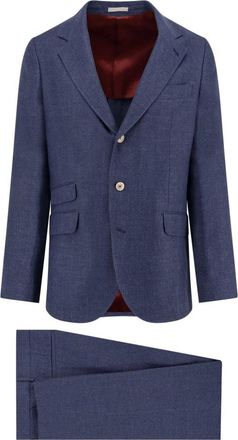 Brunello Cucinelli Homme, Costumes, Bleu, Taille: XL Ensemble de Costume Crois&eacute; Simple
