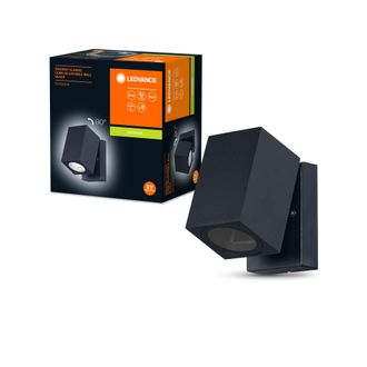 Ledvance ENDURA Classic Cube ADJ WALL Au&szlig;en-Wandleuchte, schwarz, GU10-Sockel (max 35W), kann mit einfacher oder smarter Lampe best&uuml;ckt werden, ausrichtbarer L