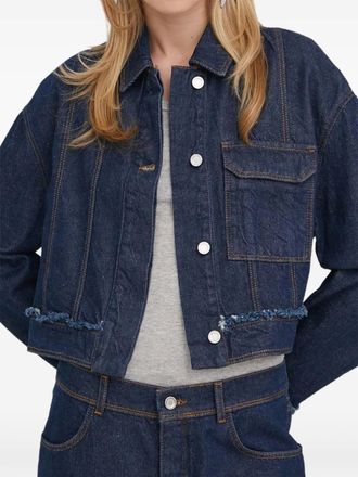 Stine Goya Jacke mit ausgefransten Taschen - Blau