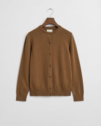 GANT Damen Superfine Lambswool Strickjacke (XXXL) WARM KHAKI