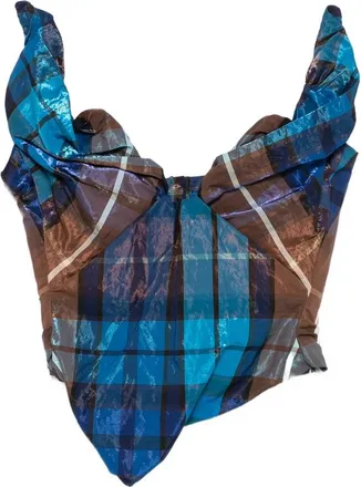 Vivienne Westwood Tartan-print Draped Corset Top