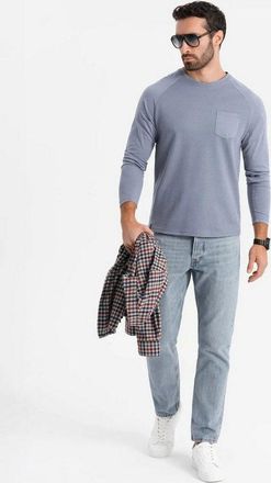 Ombre Longsleeve Herren-Longsleeve mit Waffel-Struktur