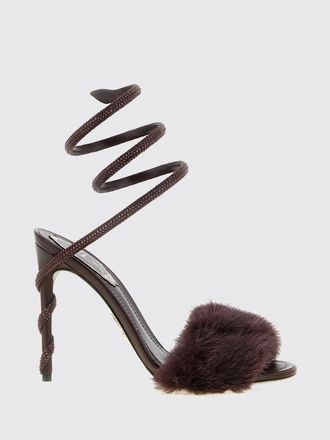 Rene Caovilla Margot Sandalen aus Leder mit Stiletto-Absatz und Kristall-Schlangenriemen