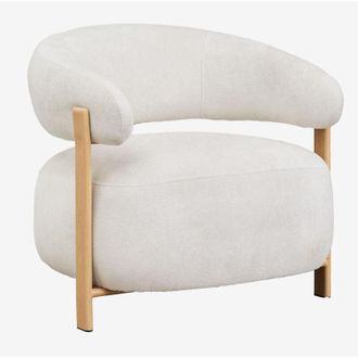 Sklum Pack mit 2 Sesseln aus Chenille-Stoff und Eisen Jolie Braun Natur