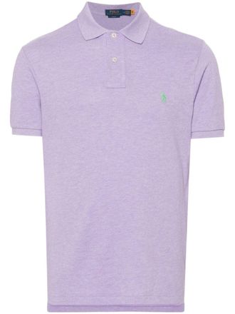 Polo Ralph Lauren Gestreiftes Poloshirt mit Stickerei - Violett